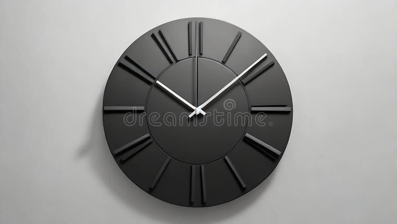 A Big Black Clock on Wall Ai Generated Stock Illustration ...