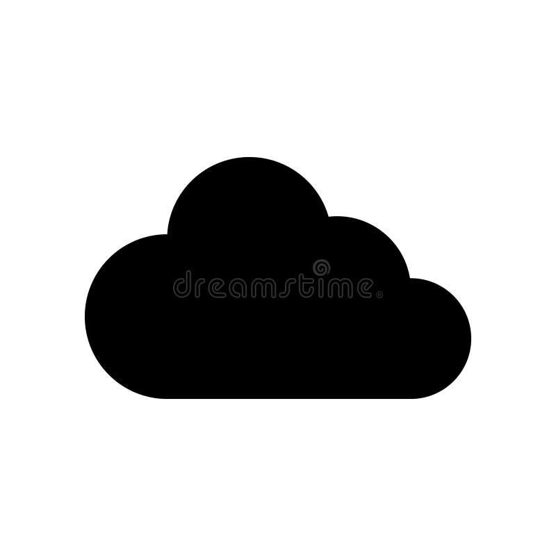 Big Black Cloud Icon, Cloud Vector on White Background Stock Vector ...