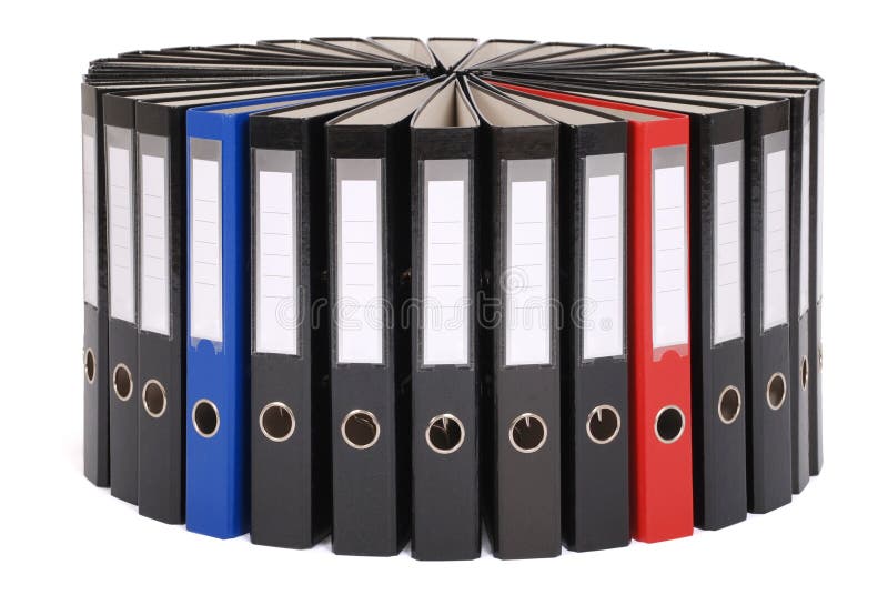 Blue File Folders in a Row on the Office Shelf Stock Photo - Image of ...