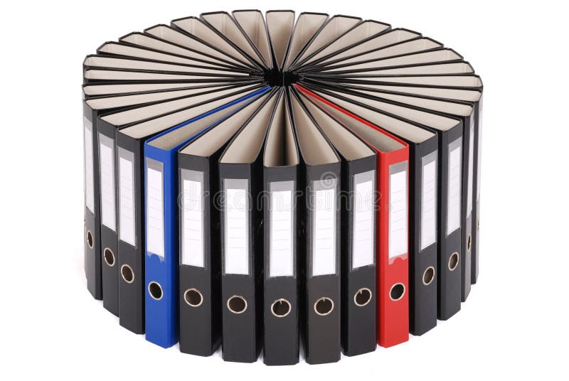 The Big Black Folders Located on a Circle Stock Image - Image of ...