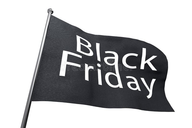 Big Black Friday Waving Flag Stock Illustration - Illustration of ...