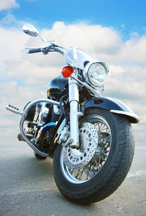 Big black motorcycle stock image. Image of horizon, motor - 26981717
