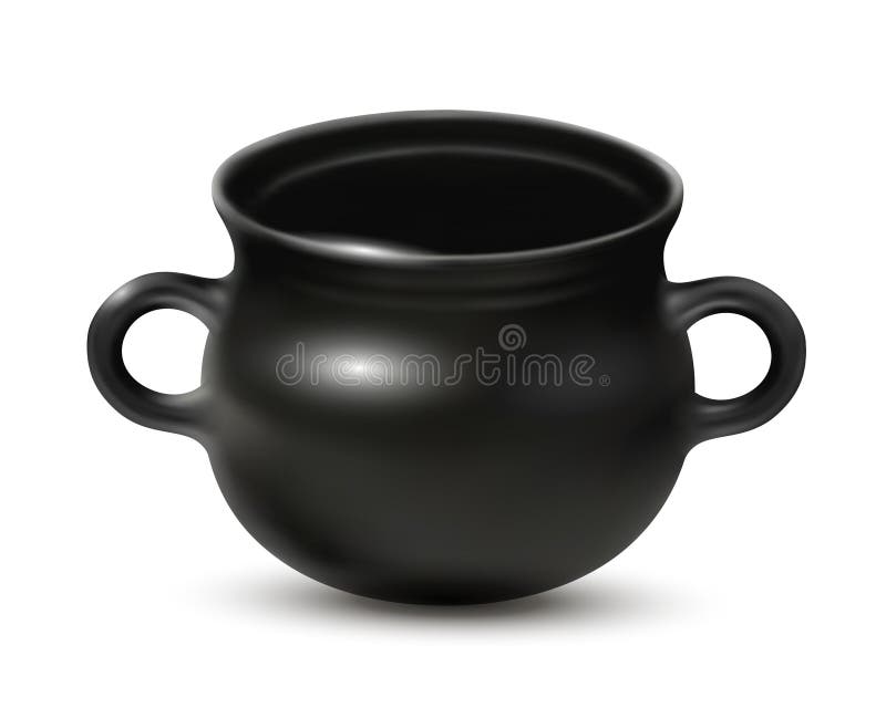 Big black pot stock vector. Illustration of antique - 313421656