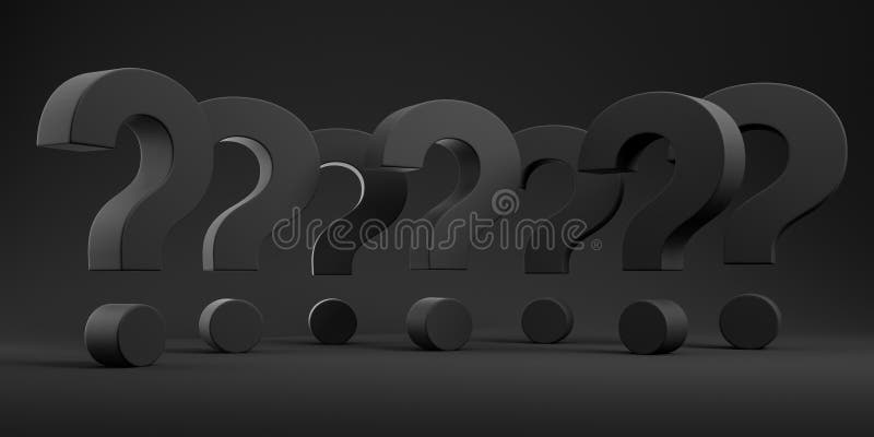 Big Black Question Marks in Row, Idea or Problem Concept Stock ...
