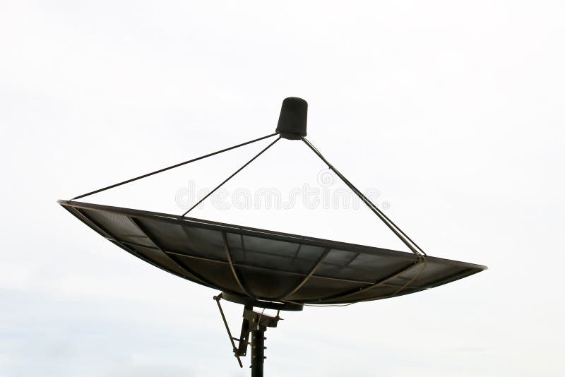 Big Black Satellite Dish stock photo. Image of aerial - 15363686