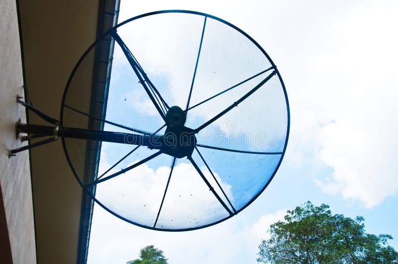 Big Black Satellite Dish stock image. Image of modern - 46989763