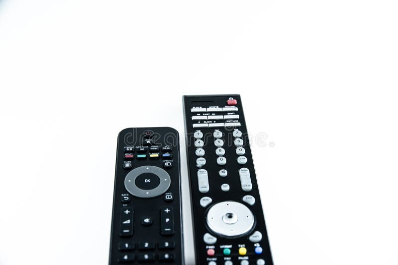 Big Black Television Remote Control Isolated Stock Photo - Image of ...