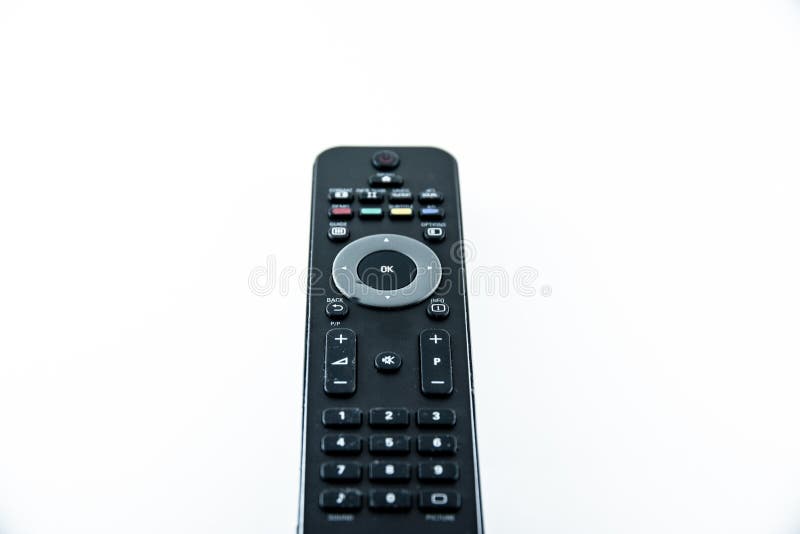 Big Black Television Remote Control Isolated Stock Photo - Image of ...