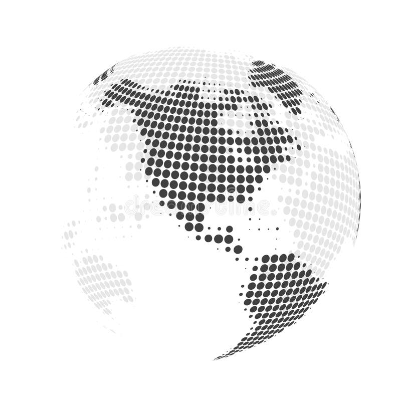 Big Black and White Transparent Spotted 3D Earth Globe Design - Global ...