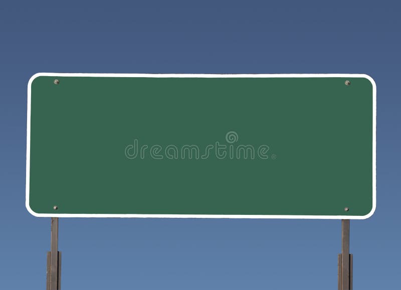 Big Blank Green Highway Sign Stock Photo - Image of rust, street: 16738406