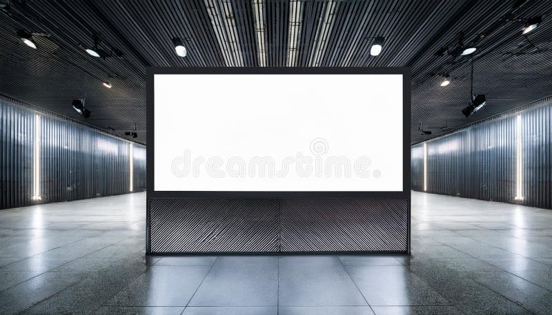 Big Blank Light Screen instead of Wall with Projectors in Empty ...