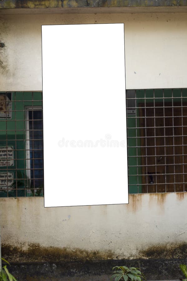 A Big Blank White Photo Frame on the Wall on the Roadside and ...