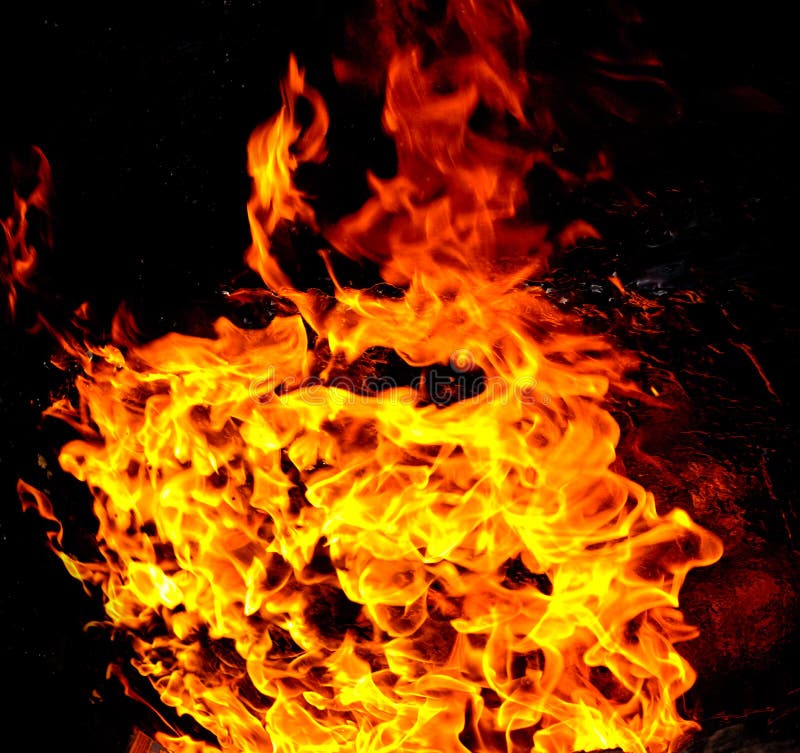 Roaring Fire in the Fireplace Stock Photo - Image of flames, fireplace ...