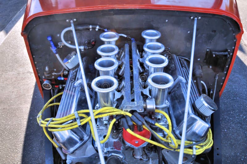 Big Block V-8 Engine with Solid Ram Induction Editorial Stock Image ...