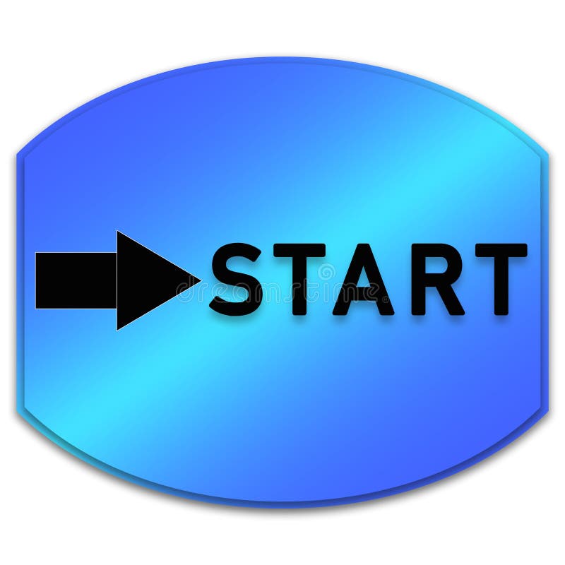 Start Arrow On The Yellow Background Stock Illustration - Illustration ...