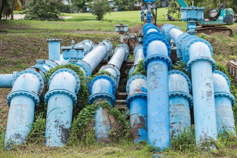 Big Blue Color Main Pipe for Water Supply Stock Photo - Image of pipe ...