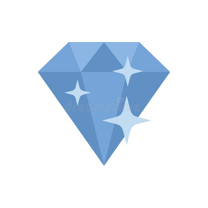 Big Blue Diamond Sparkling on White Background Stock Illustration ...