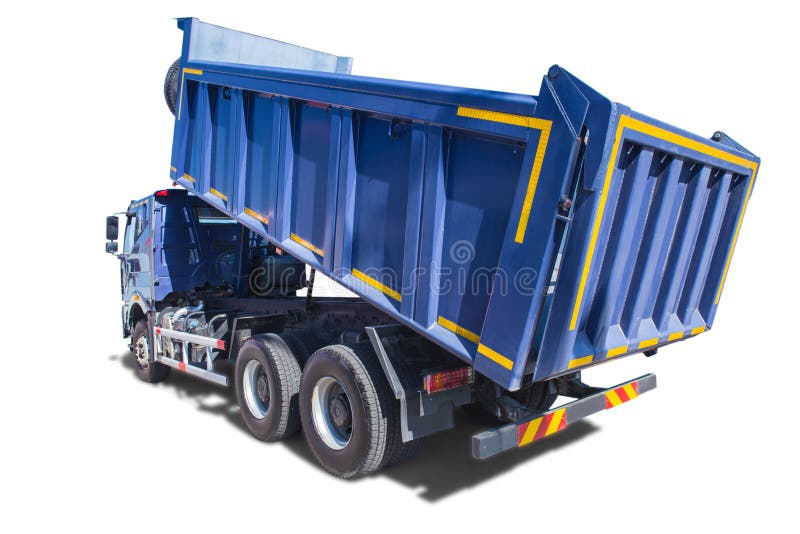Big Blue Dump Truck Isolated Stock Image - Image of commercial ...