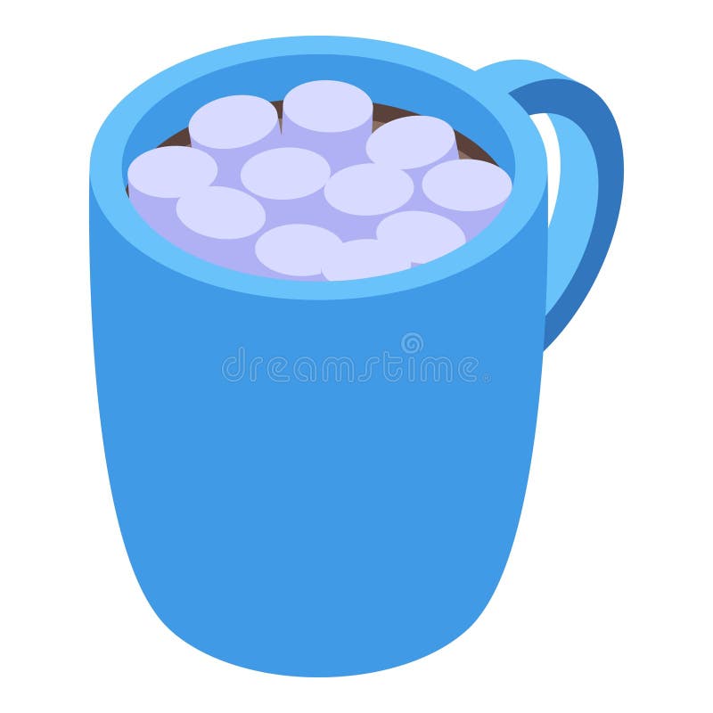 Big Blue Mug is Filled with Hot Chocolate and Marshmallows Stock ...
