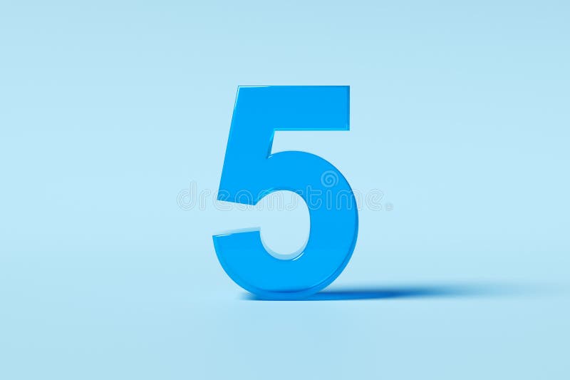 Big Blue Number Five Standing Stock Illustrations – 2 Big Blue Number ...