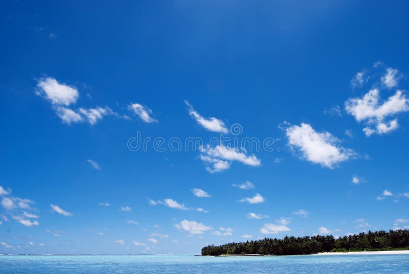 Big Blue Ocean and Blue Blue Sky Stock Photo - Image of coral, equator ...
