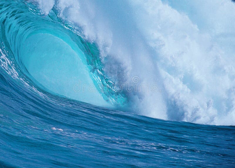 Big Blue Ocean Wave stock photo. Image of barrel, sports - 127678486