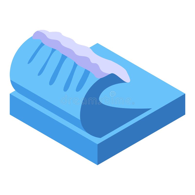 Big Blue Ocean Wave Breaking Isometric Illustration Stock Vector ...