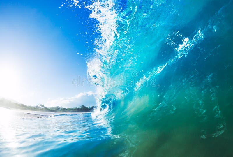 Ocean Wave Breaking and Underwater Sandy Seabed Stock Photo - Image of ...