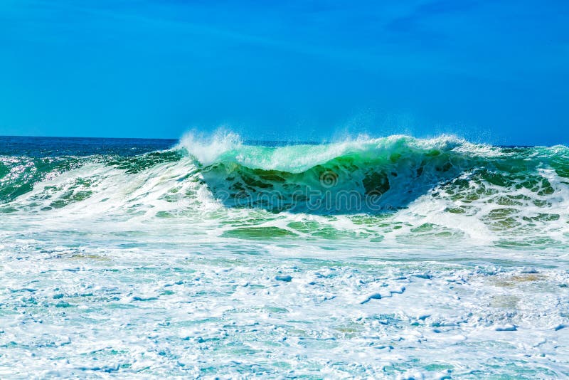 Big Blue Ocean Waves with White Foam Stock Photo - Image of beautiful ...