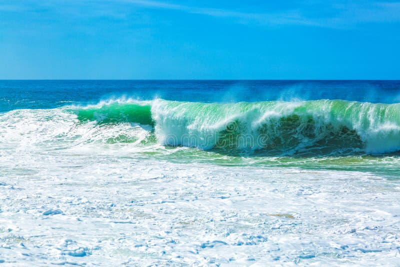 Big Blue Ocean Waves with White Foam Stock Image - Image of ocean ...