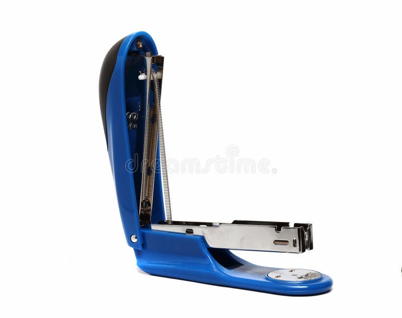 Big blue office stapler stock image. Image of work, stapler - 67225441