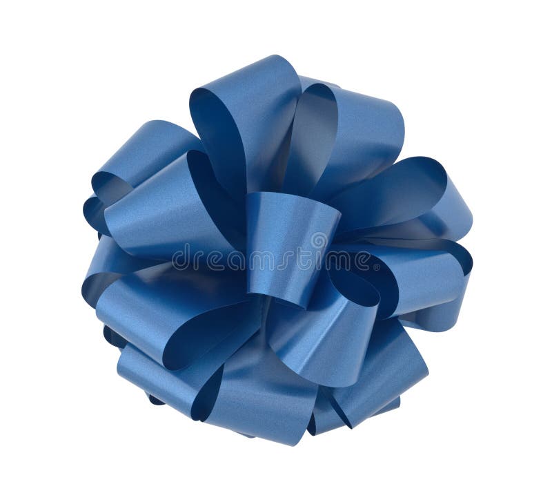 Big blue ribbon bow cutout stock image. Image of blue - 7342427