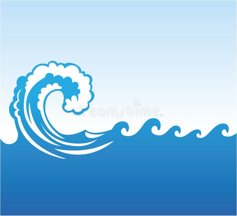 Rolling Ocean Sea Wave Stream Line Pattern Vector Graphic Design Set ...