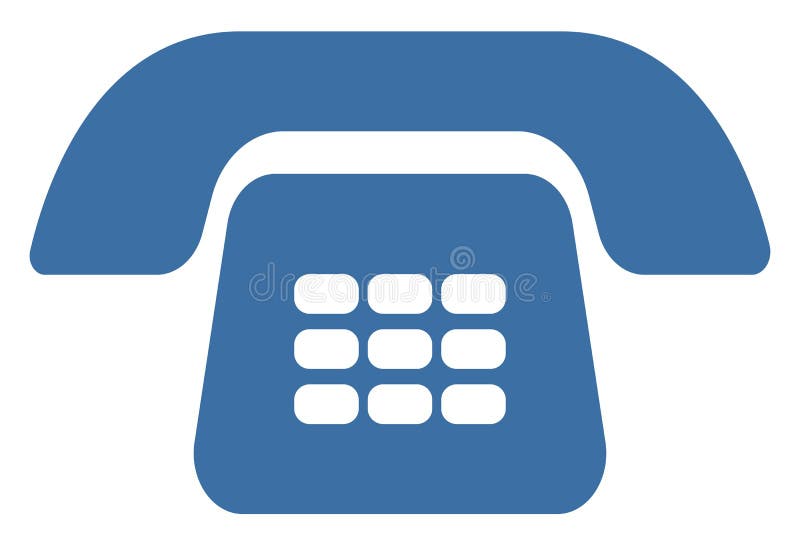 Big blue telephone, icon stock vector. Illustration of technology ...
