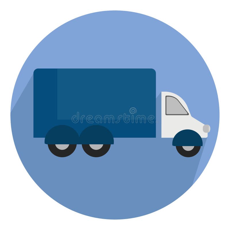 Big blue truck, icon stock vector. Illustration of cargo - 259783470