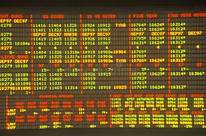 Big Board at the Chicago Board of Trade, Chicago, Illinois Editorial ...