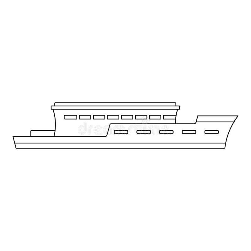 Big Boat Icon, Outline Style. Stock Illustration - Illustration of ship ...