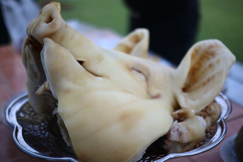 Big Boiled Pork Head for Cooking Stock Photo - Image of head, boiled ...