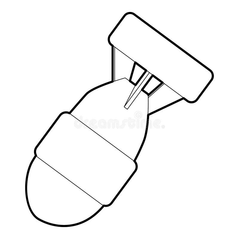 Big Bomb Icon, Outline Style Stock Vector - Illustration of nuclear ...