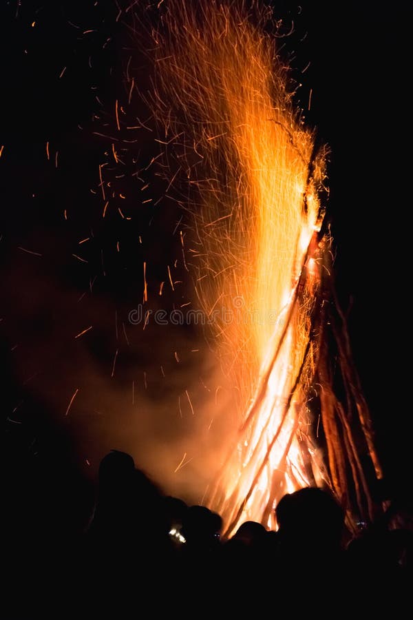 Big bonfire stock image. Image of fire, forest, burn - 266513625