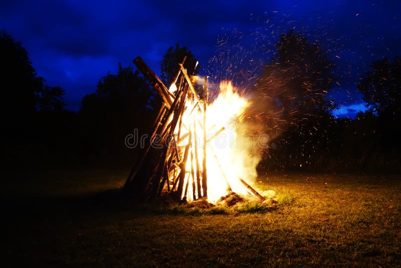 Big bonfire stock photo. Image of fire, wood, midsummer - 57712778