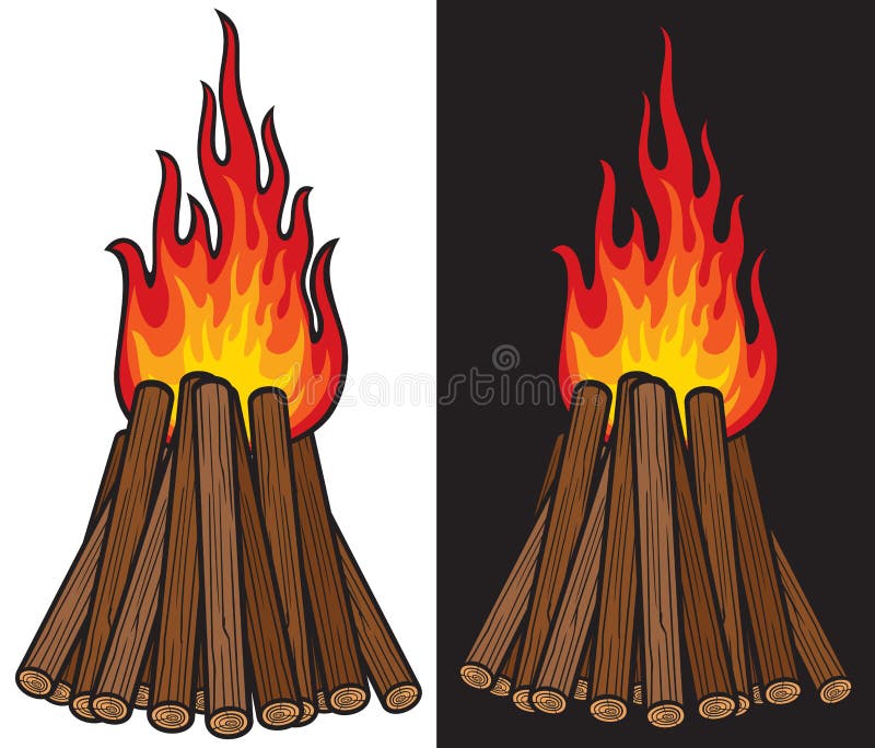 Big Bonfires Design Illustration Vector Stock Vector - Illustration of ...