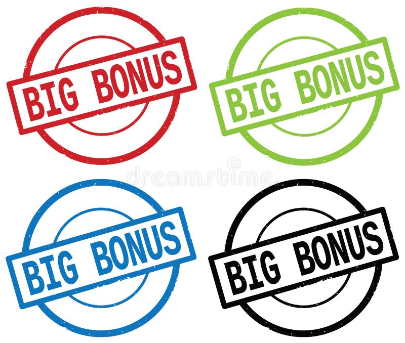 BIG BONUS Text, on Round Simple Stamp Sign. Stock Illustration ...