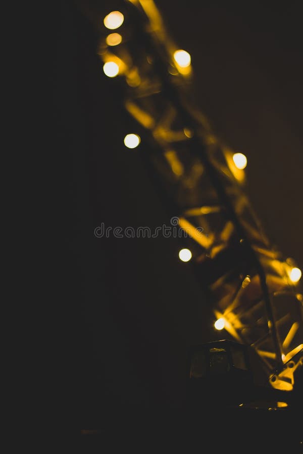 Big Boom Crane with Light Lights in the Dark Stock Image - Image of ...