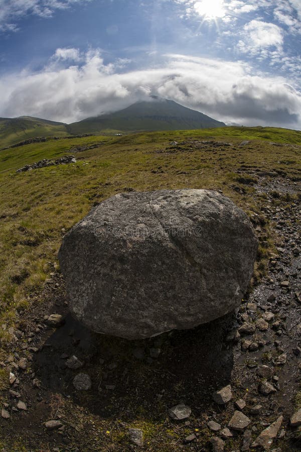 Big boulder stock image. Image of fisheye, blue, stone - 28792813