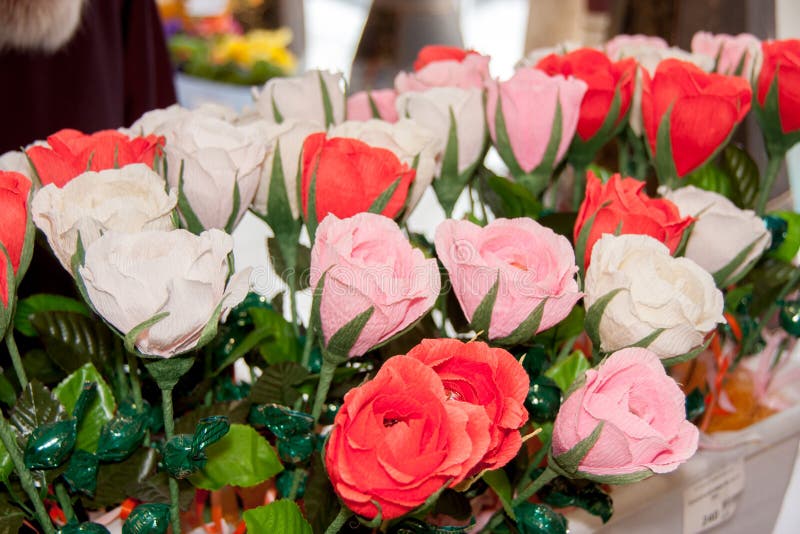 Big Bouquet of Beautiful Bright Roses Stock Image - Image of sale ...