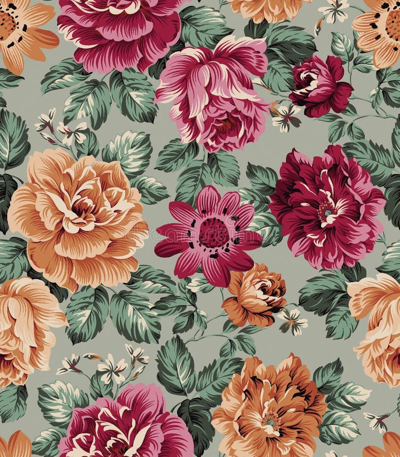 Big Bouquet Shade Rose Flower Pattern with Vintage Soft Color Stock ...