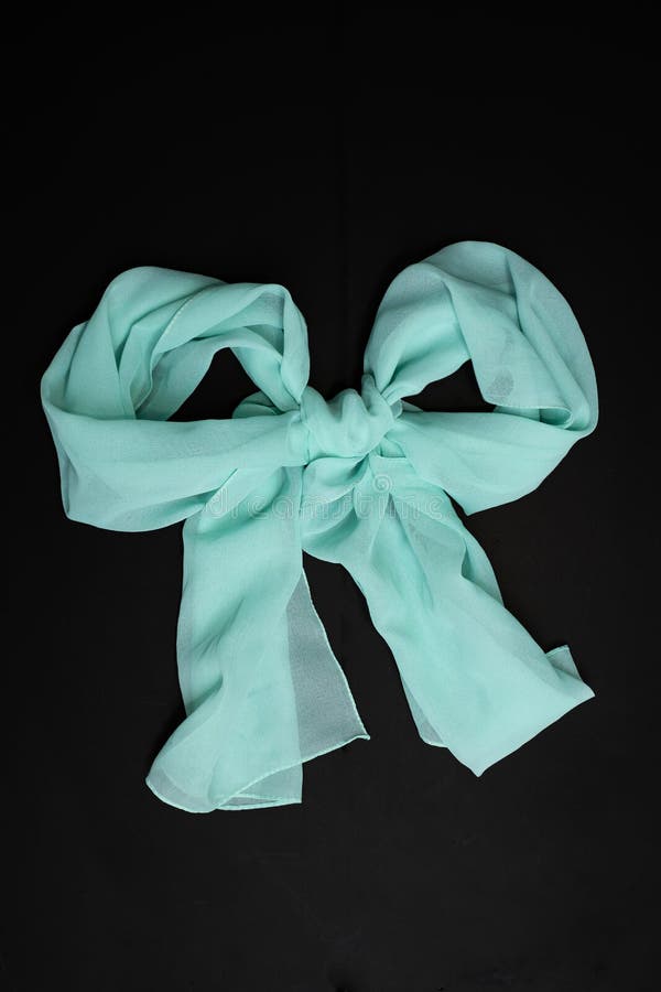 Big Bow Made from Turquoise Fabric Scarf Stock Photo - Image of element ...