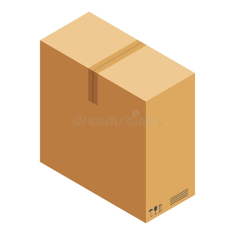 Big Box Icon, Isometric Style Stock Vector - Illustration of carton ...