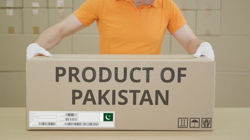 Big Box with PRODUCT of PAKISTAN Printed Text on the Side Stock Photo ...